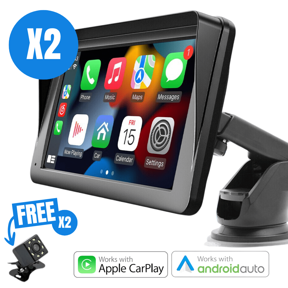 RetroScreen™ 7-Inch Wireless Apple CarPlay & Android Auto Screen + FRE ...